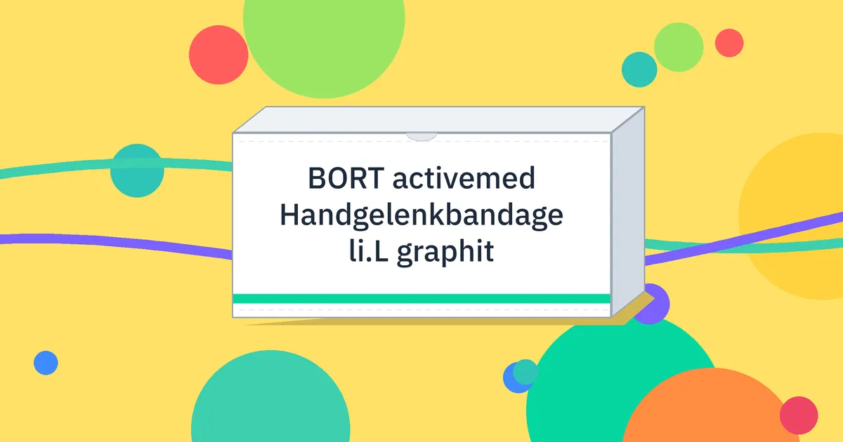 Symbolbild: Packung mit der Aufschrift BORT activemed Handgelenkbandage li.L graphit (PZN 17582058) – Verfügbarkeit und Bezug in Apotheken in Frankfurt am Main