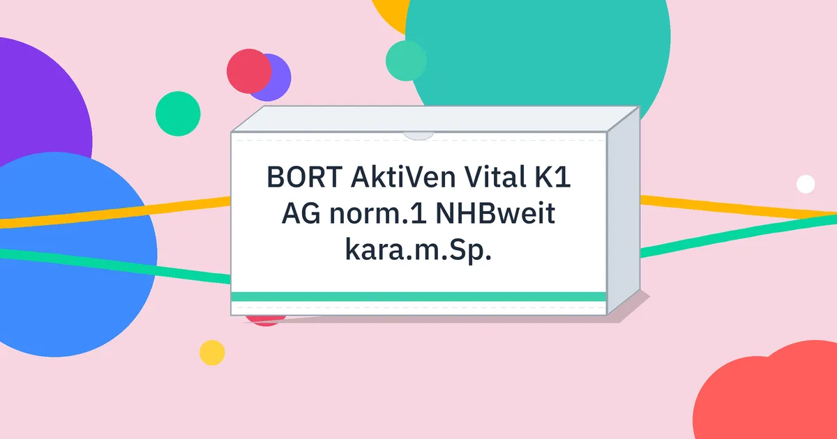 Symbolbild: Packung mit der Aufschrift BORT AktiVen Vital K1 AG norm.1 NHBweit kara.m.Sp. (PZN 13735329) – Verfügbarkeit und Bezug in Apotheken in Frankfurt am Main