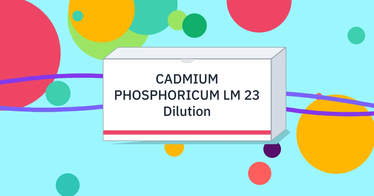 Symbolbild: Packung mit der Aufschrift CADMIUM PHOSPHORICUM LM 23 Dilution (PZN 13402326) – Verfügbarkeit und Bezug in Apotheken in Frankfurt am Main
