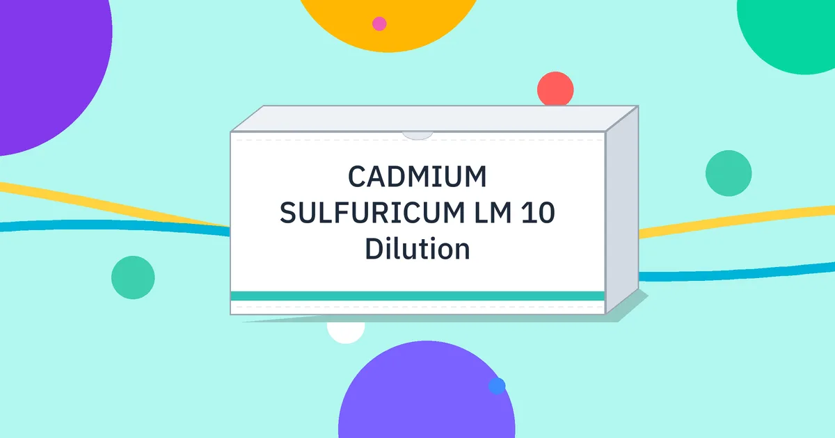 Symbolbild: Packung mit der Aufschrift CADMIUM SULFURICUM LM 10 Dilution (PZN 12798701) – Verfügbarkeit und Bezug in Apotheken in Frankfurt am Main
