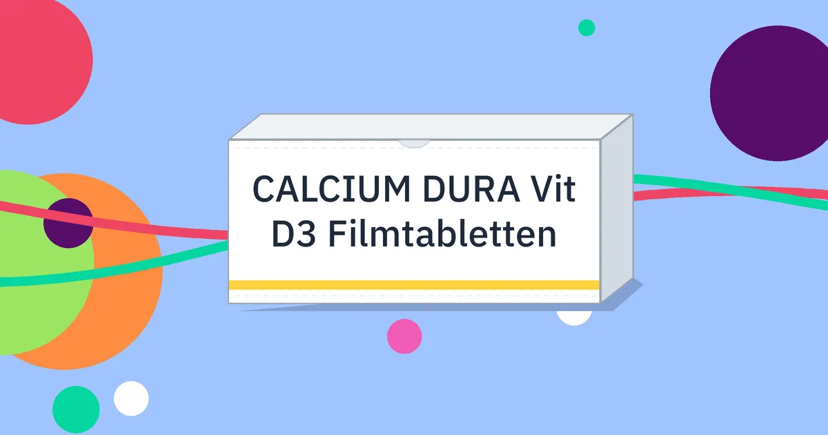 Symbolbild: Packung mit der Aufschrift CALCIUM DURA Vit D3 Filmtabletten (PZN 02654496) – Verfügbarkeit und Bezug in Apotheken in Frankfurt am Main