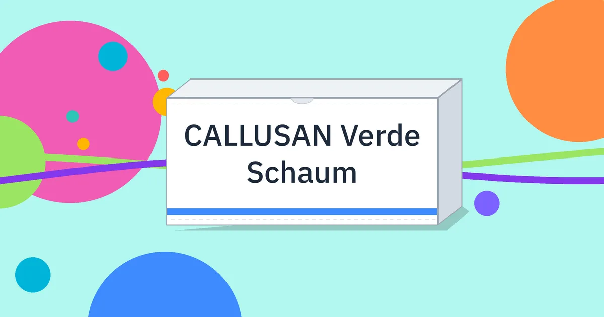 Symbolbild: Packung mit der Aufschrift CALLUSAN Verde Schaum (PZN 19173128) – Verfügbarkeit und Bezug in Apotheken in Frankfurt am Main