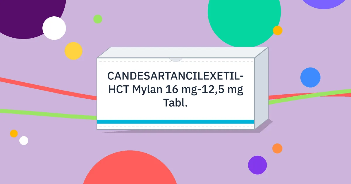Symbolbild: Packung mit der Aufschrift CANDESARTANCILEXETIL-HCT Mylan 16 mg-12,5 mg Tabl. (PZN 12557742) – Verfügbarkeit und Bezug in Apotheken in Frankfurt am Main