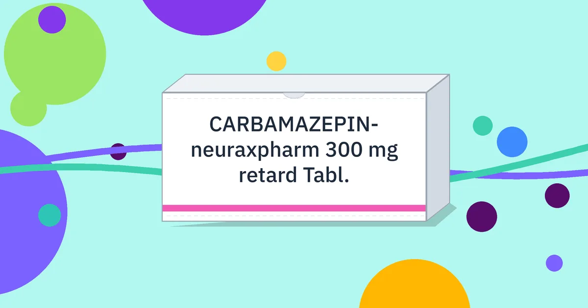 Symbolbild: Packung mit der Aufschrift CARBAMAZEPIN-neuraxpharm 300 mg retard Tabl. (PZN 08782261) – Verfügbarkeit und Bezug in Apotheken in Frankfurt am Main