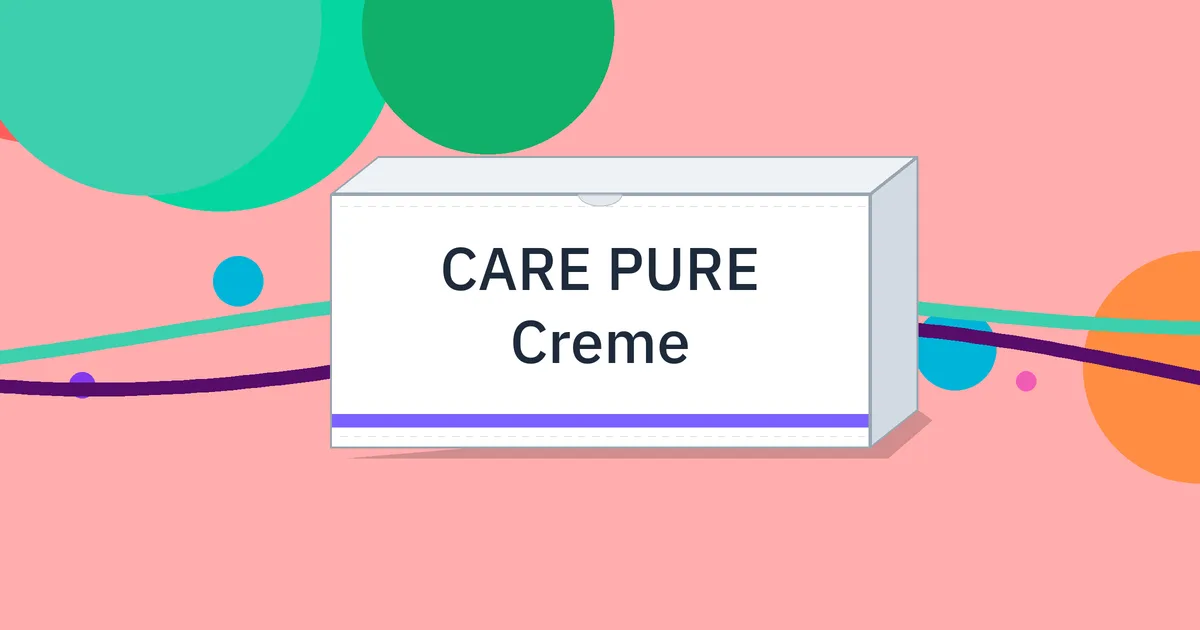 Symbolbild: Packung mit der Aufschrift CARE PURE Creme (PZN 10735406) – Verfügbarkeit und Bezug in Apotheken in Frankfurt am Main