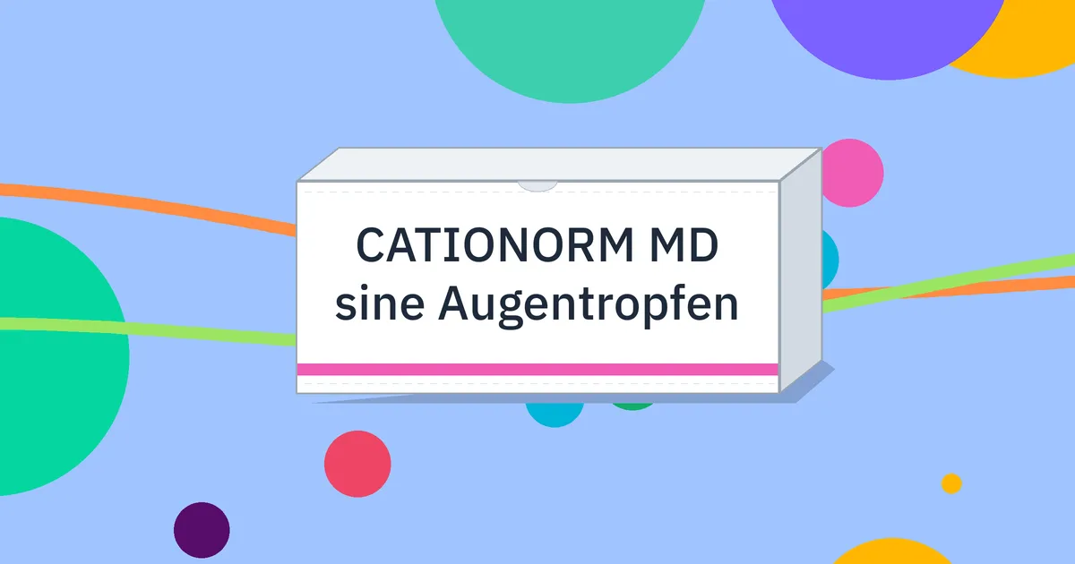 Symbolbild: Packung mit der Aufschrift CATIONORM MD sine Augentropfen (PZN 09617765) – Verfügbarkeit und Bezug in Apotheken in Frankfurt am Main