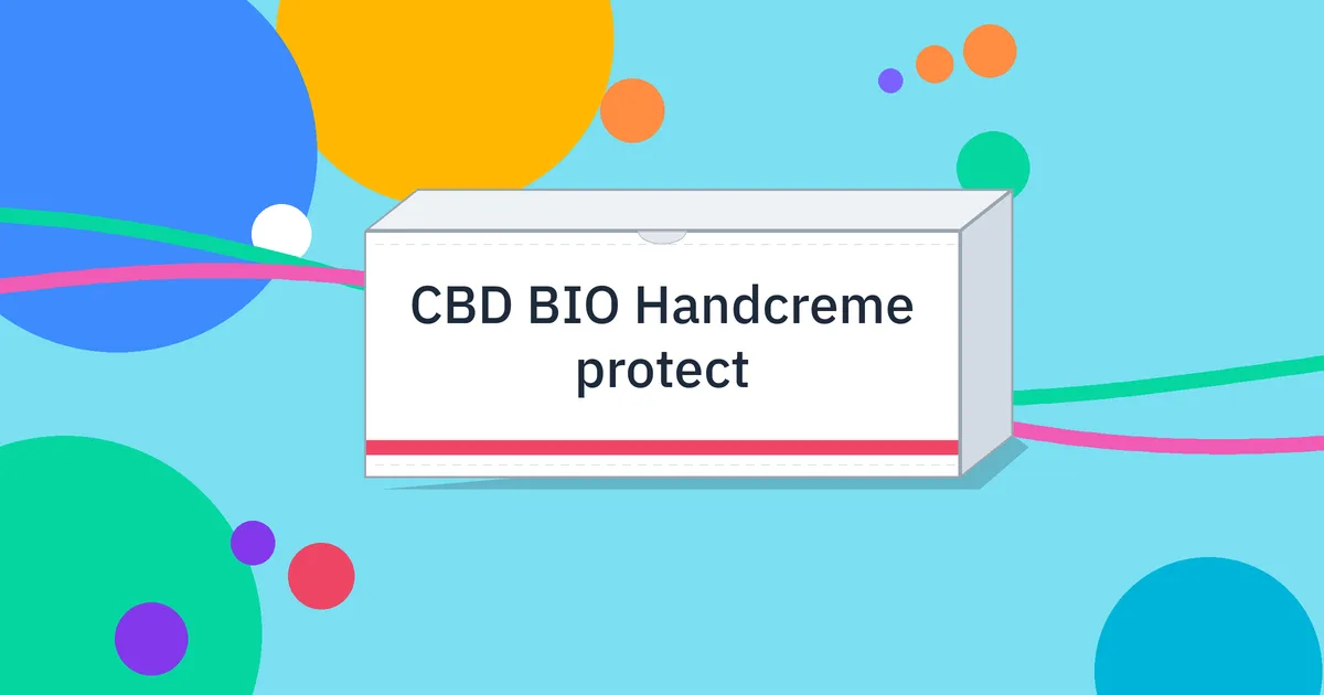 Symbolbild: Packung mit der Aufschrift CBD BIO Handcreme protect (PZN 16871903) – Verfügbarkeit und Bezug in Apotheken in Frankfurt am Main
