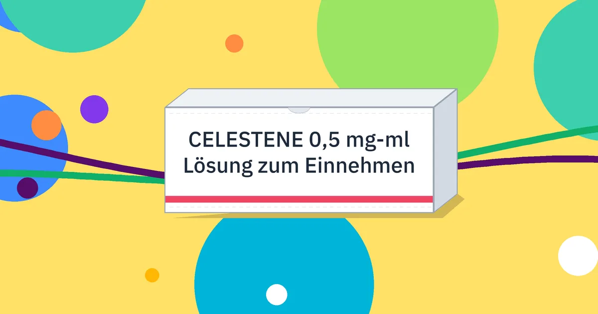 Symbolbild: Packung mit der Aufschrift CELESTENE 0,5 mg-ml Lösung zum Einnehmen (PZN 18032644) – Verfügbarkeit und Bezug in Apotheken in Frankfurt am Main