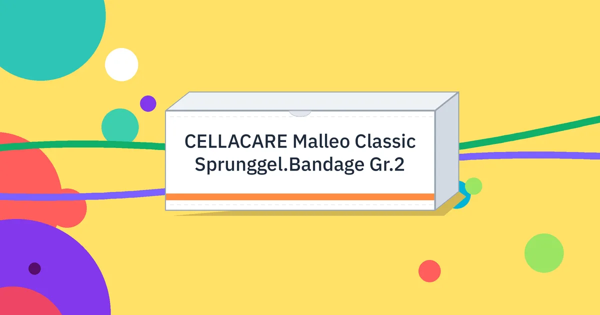 Symbolbild: Packung mit der Aufschrift CELLACARE Malleo Classic Sprunggel.Bandage Gr.2 (PZN 12647942) – Verfügbarkeit und Bezug in Apotheken in Frankfurt am Main