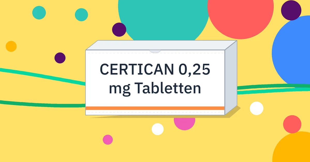Symbolbild: Packung mit der Aufschrift CERTICAN 0,25 mg Tabletten (PZN 16260134) – Verfügbarkeit und Bezug in Apotheken in Frankfurt am Main