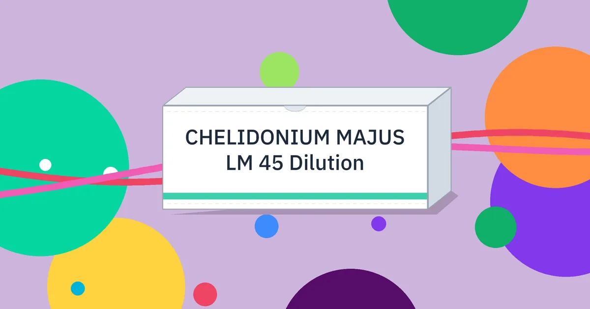 Symbolbild: Packung mit der Aufschrift CHELIDONIUM MAJUS LM 45 Dilution (PZN 12813168) – Verfügbarkeit und Bezug in Apotheken in Frankfurt am Main