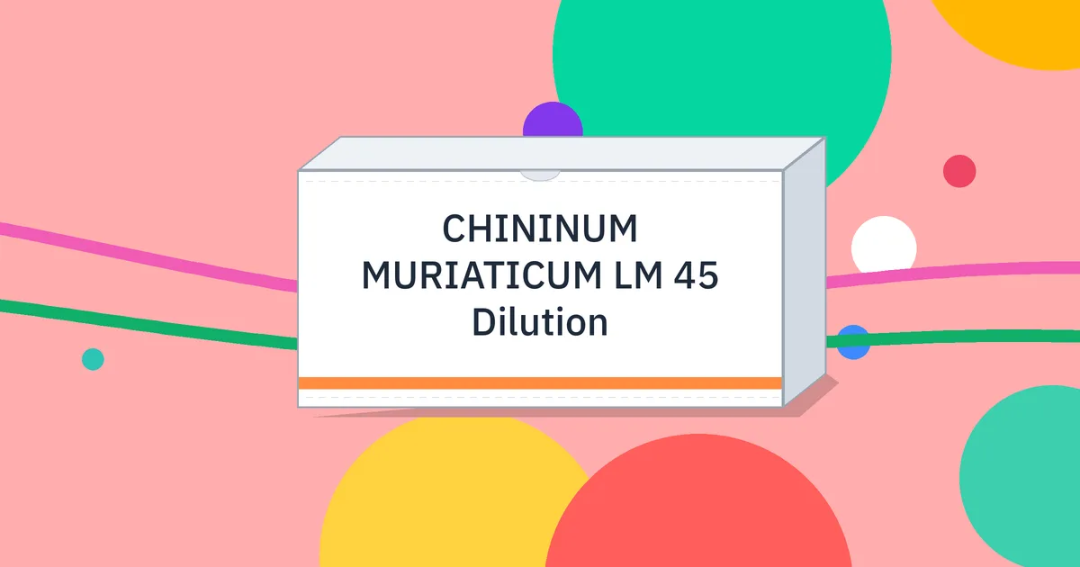 Symbolbild: Packung mit der Aufschrift CHININUM MURIATICUM LM 45 Dilution (PZN 12815380) – Verfügbarkeit und Bezug in Apotheken in Frankfurt am Main
