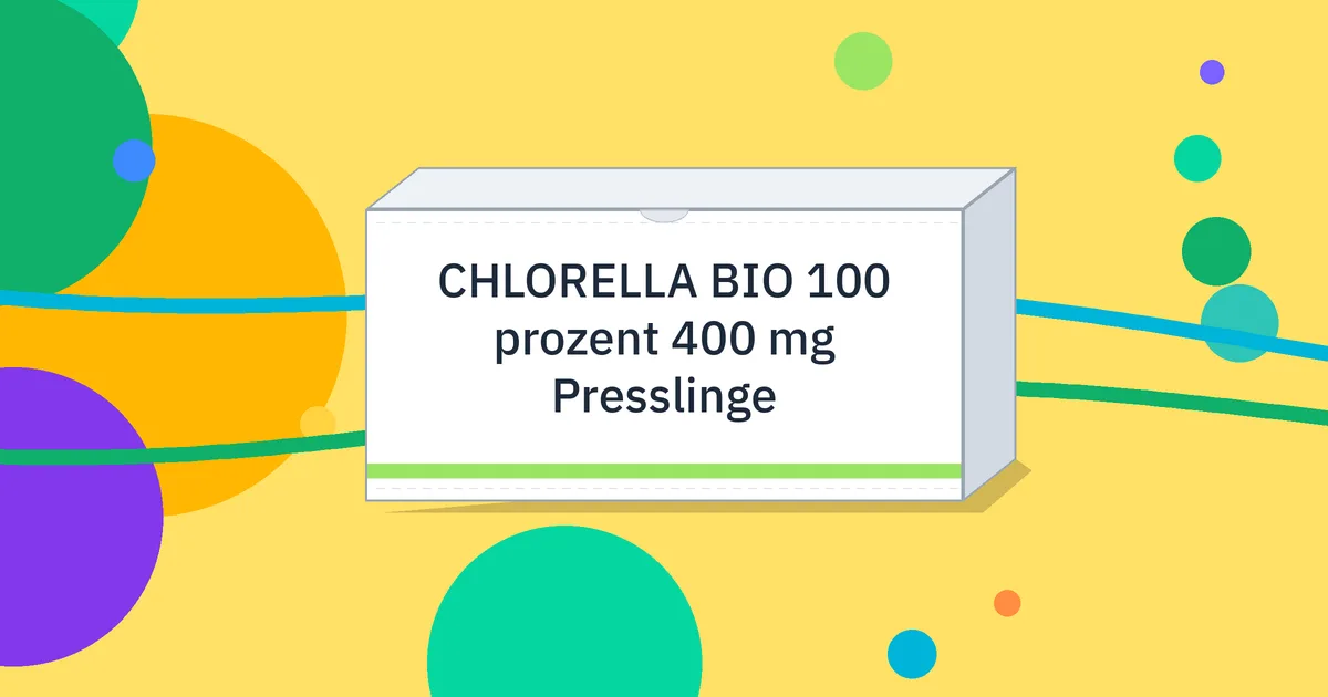 Symbolbild: Packung mit der Aufschrift CHLORELLA BIO 100 prozent 400 mg Presslinge (PZN 10385745) – Verfügbarkeit und Bezug in Apotheken in Frankfurt am Main