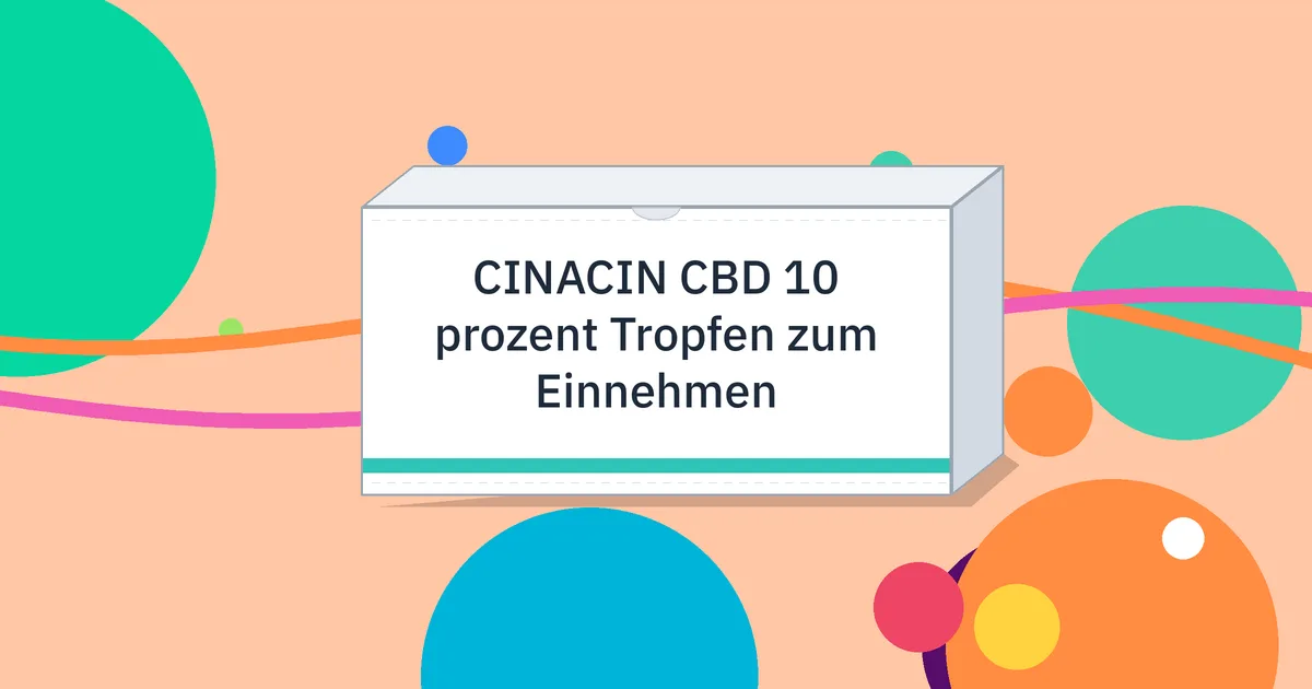 Symbolbild: Packung mit der Aufschrift CINACIN CBD 10 prozent Tropfen zum Einnehmen (PZN 18404040) – Verfügbarkeit und Bezug in Apotheken in Frankfurt am Main