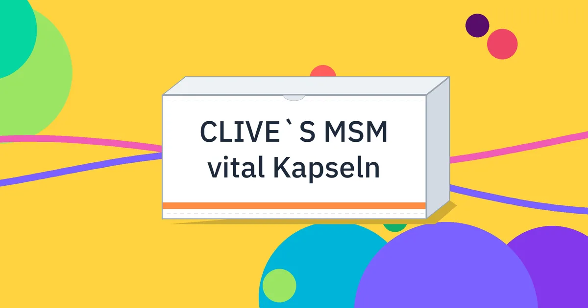 Symbolbild: Packung mit der Aufschrift CLIVE`S MSM vital Kapseln (PZN 13914339) – Verfügbarkeit und Bezug in Apotheken in Frankfurt am Main
