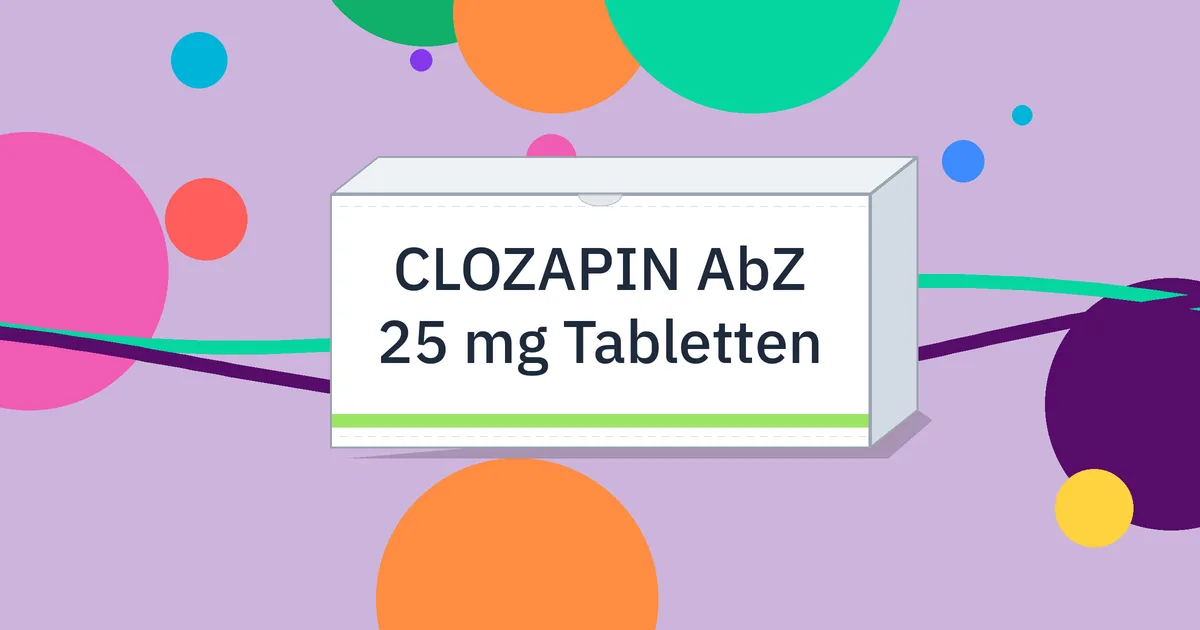Symbolbild: Packung mit der Aufschrift CLOZAPIN AbZ 25 mg Tabletten (PZN 05563050) – Verfügbarkeit und Bezug in Apotheken in Frankfurt am Main