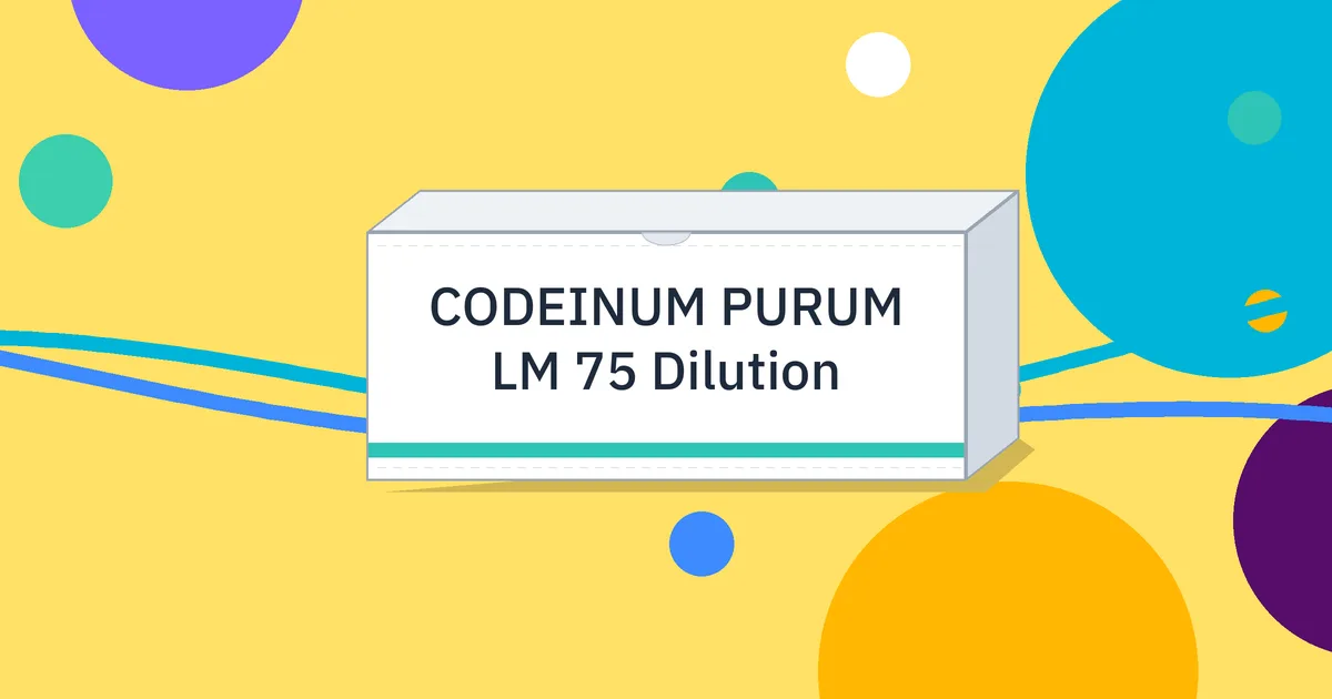 Symbolbild: Packung mit der Aufschrift CODEINUM PURUM LM 75 Dilution (PZN 12830698) – Verfügbarkeit und Bezug in Apotheken in Frankfurt am Main