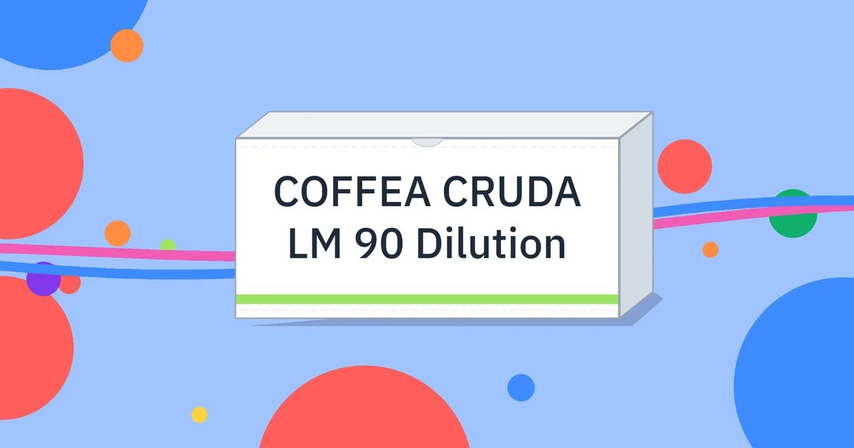 Symbolbild: Packung mit der Aufschrift COFFEA CRUDA LM 90 Dilution (PZN 12831083) – Verfügbarkeit und Bezug in Apotheken in Frankfurt am Main