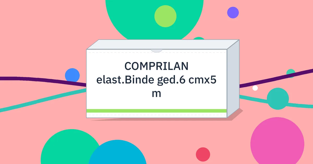 Symbolbild: Packung mit der Aufschrift COMPRILAN elast.Binde ged.6 cmx5 m (PZN 01848488) – Verfügbarkeit und Bezug in Apotheken in Frankfurt am Main