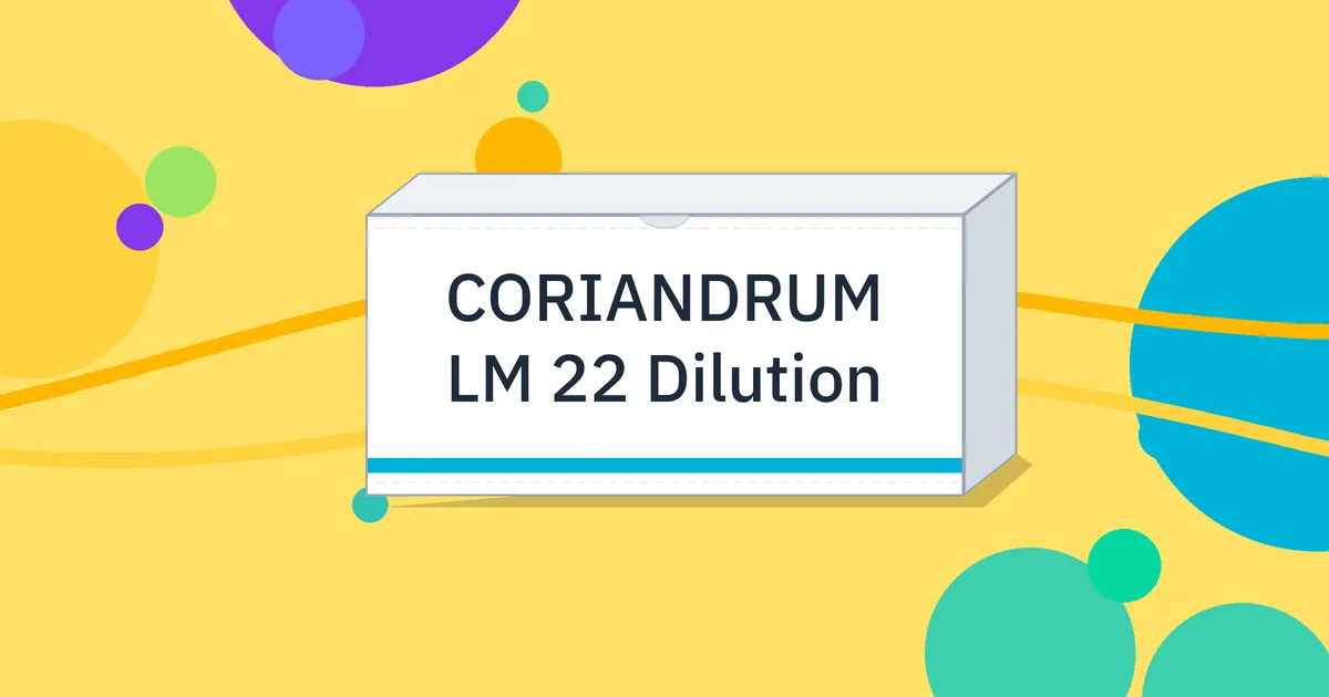 Symbolbild: Packung mit der Aufschrift CORIANDRUM LM 22 Dilution (PZN 12834584) – Verfügbarkeit und Bezug in Apotheken in Frankfurt am Main