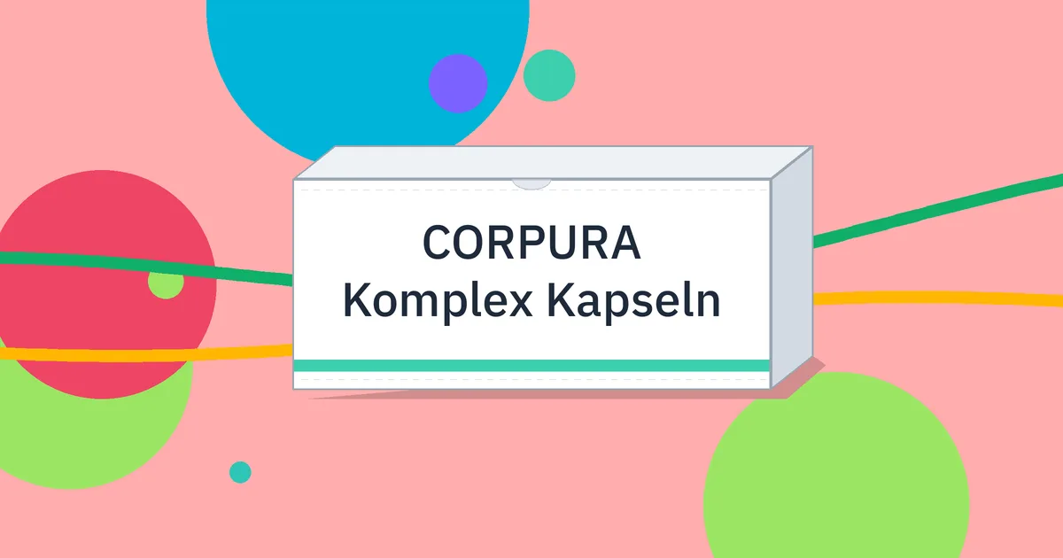 Symbolbild: Packung mit der Aufschrift CORPURA Komplex Kapseln (PZN 20386119) – Verfügbarkeit und Bezug in Apotheken in Frankfurt am Main