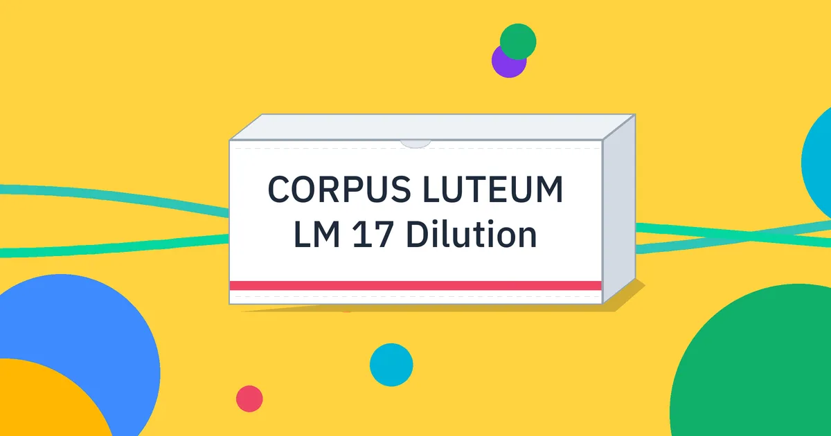 Symbolbild: Packung mit der Aufschrift CORPUS LUTEUM LM 17 Dilution (PZN 12834928) – Verfügbarkeit und Bezug in Apotheken in Frankfurt am Main