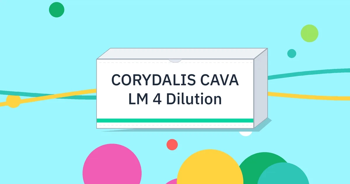 Symbolbild: Packung mit der Aufschrift CORYDALIS CAVA LM 4 Dilution (PZN 13453424) – Verfügbarkeit und Bezug in Apotheken in Frankfurt am Main