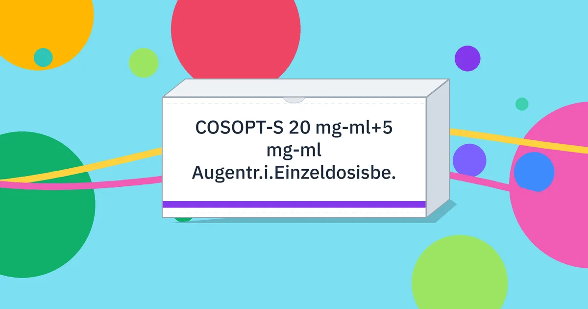 Symbolbild: Packung mit der Aufschrift COSOPT-S 20 mg-ml+5 mg-ml Augentr.i.Einzeldosisbe. (PZN 12490937) – Verfügbarkeit und Bezug in Apotheken in Frankfurt am Main