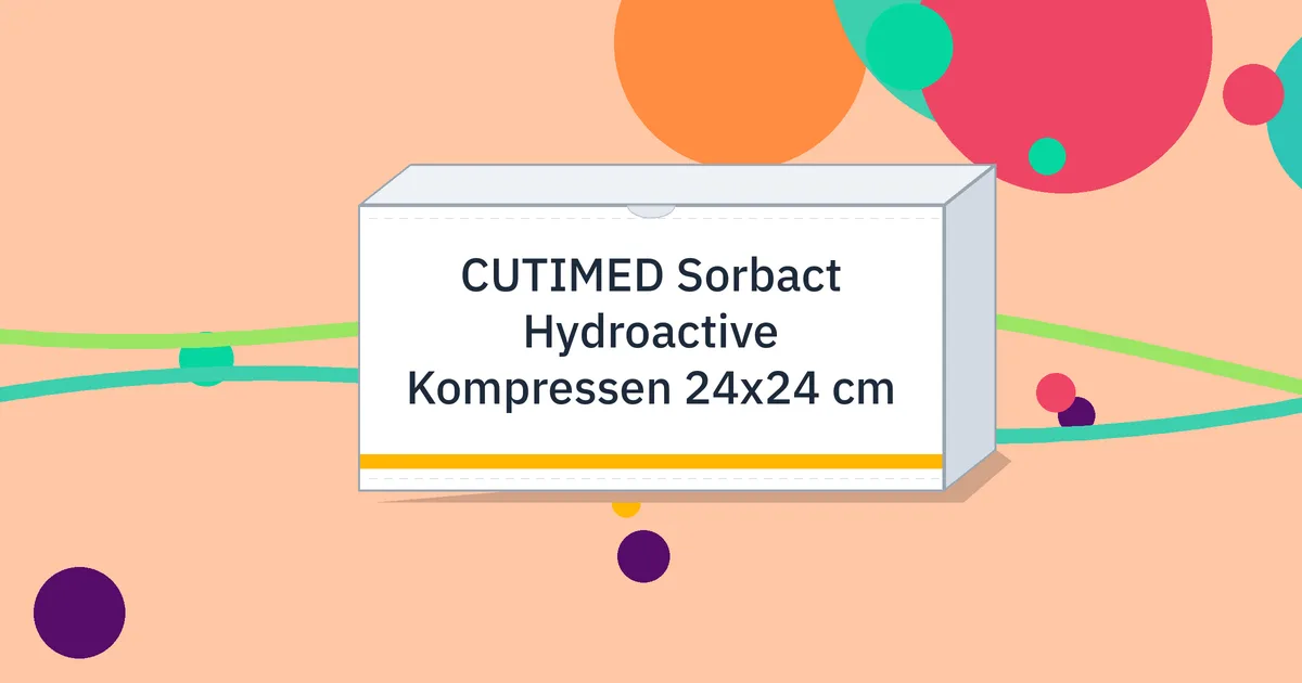Symbolbild: Packung mit der Aufschrift CUTIMED Sorbact Hydroactive Kompressen 24x24 cm (PZN 16827718) – Verfügbarkeit und Bezug in Apotheken in Frankfurt am Main