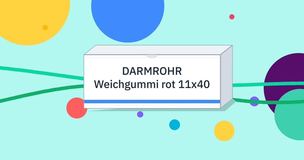 Symbolbild: Packung mit der Aufschrift DARMROHR Weichgummi rot 11x40 (PZN 01726153) – Verfügbarkeit und Bezug in Apotheken in Frankfurt am Main