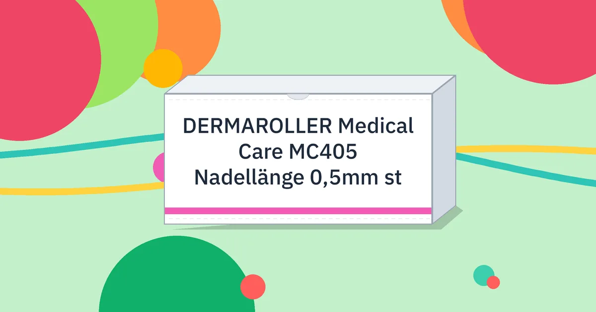 Symbolbild: Packung mit der Aufschrift DERMAROLLER Medical Care MC405 Nadellänge 0,5mm st (PZN 19399513) – Verfügbarkeit und Bezug in Apotheken in Frankfurt am Main