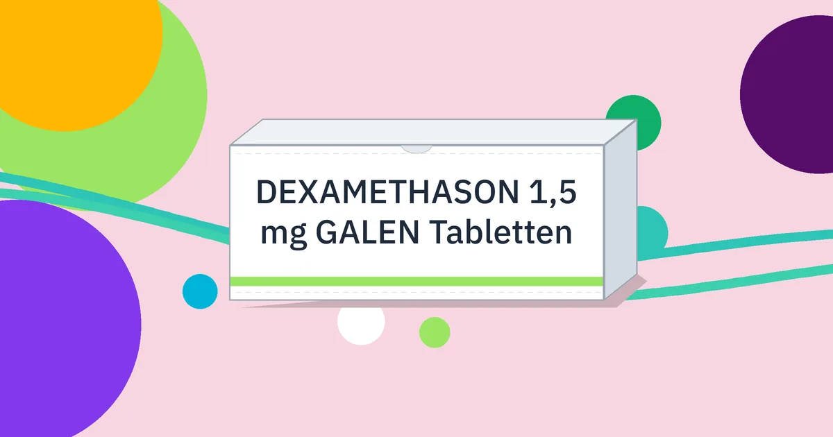 Symbolbild: Packung mit der Aufschrift DEXAMETHASON 1,5 mg GALEN Tabletten (PZN 00745527) – Verfügbarkeit und Bezug in Apotheken in Frankfurt am Main
