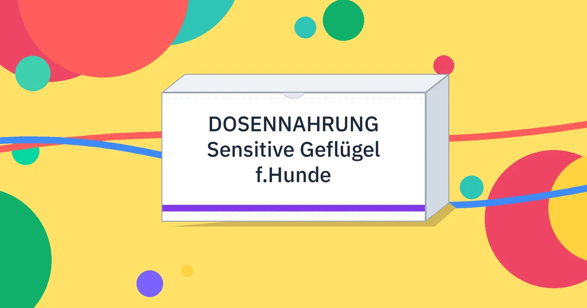 Symbolbild: Packung mit der Aufschrift DOSENNAHRUNG Sensitive Geflügel f.Hunde (PZN 05740948) – Verfügbarkeit und Bezug in Apotheken in Frankfurt am Main