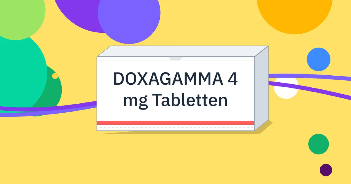 Symbolbild: Packung mit der Aufschrift DOXAGAMMA 4 mg Tabletten (PZN 00947372) – Verfügbarkeit und Bezug in Apotheken in Frankfurt am Main