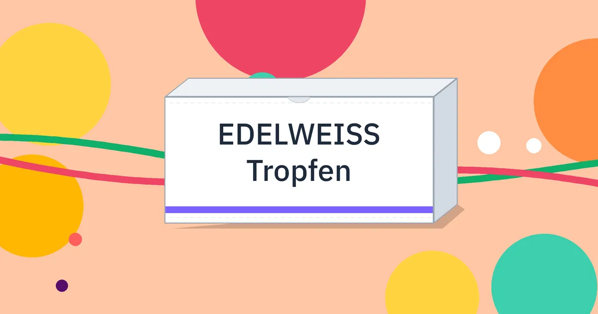 Symbolbild: Packung mit der Aufschrift EDELWEISS Tropfen (PZN 19141128) – Verfügbarkeit und Bezug in Apotheken in Frankfurt am Main