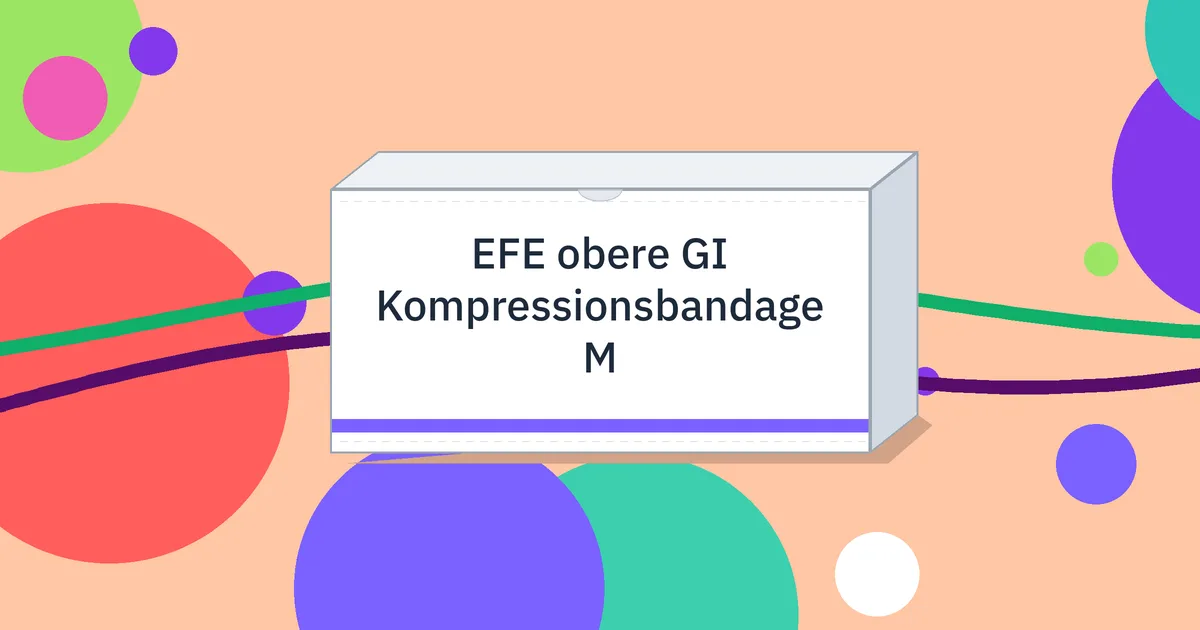 Symbolbild: Packung mit der Aufschrift EFE obere GI Kompressionsbandage M (PZN 13925805) – Verfügbarkeit und Bezug in Apotheken in Frankfurt am Main