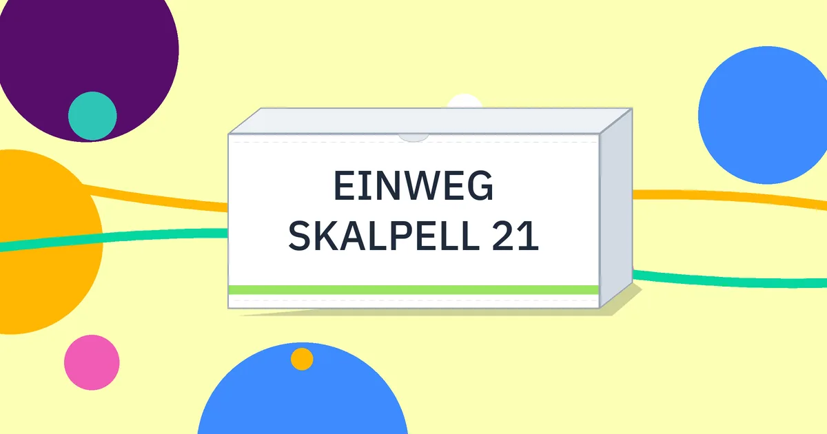 Symbolbild: Packung mit der Aufschrift EINWEG SKALPELL 21 (PZN 16916066) – Verfügbarkeit und Bezug in Apotheken in Frankfurt am Main