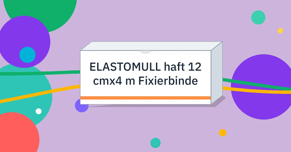 Symbolbild: Packung mit der Aufschrift ELASTOMULL haft 12 cmx4 m Fixierbinde (PZN 02507074) – Verfügbarkeit und Bezug in Apotheken in Frankfurt am Main