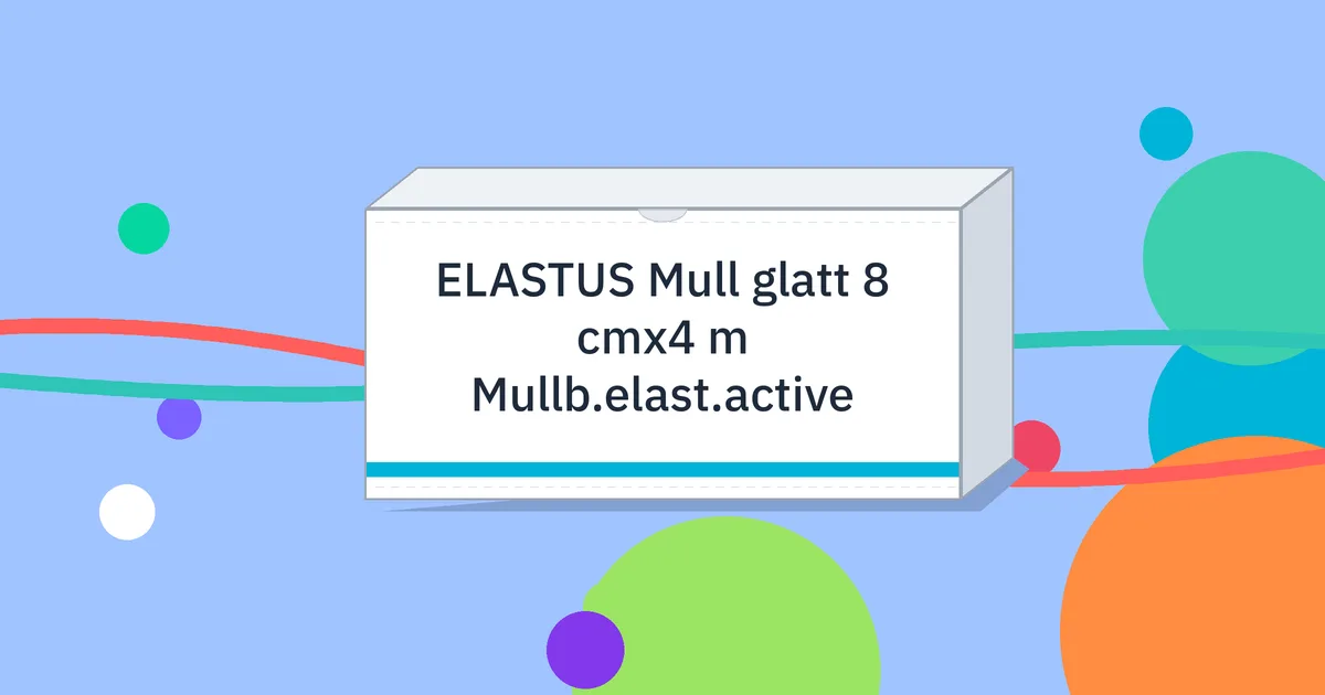 Symbolbild: Packung mit der Aufschrift ELASTUS Mull glatt 8 cmx4 m Mullb.elast.active (PZN 01312210) – Verfügbarkeit und Bezug in Apotheken in Frankfurt am Main