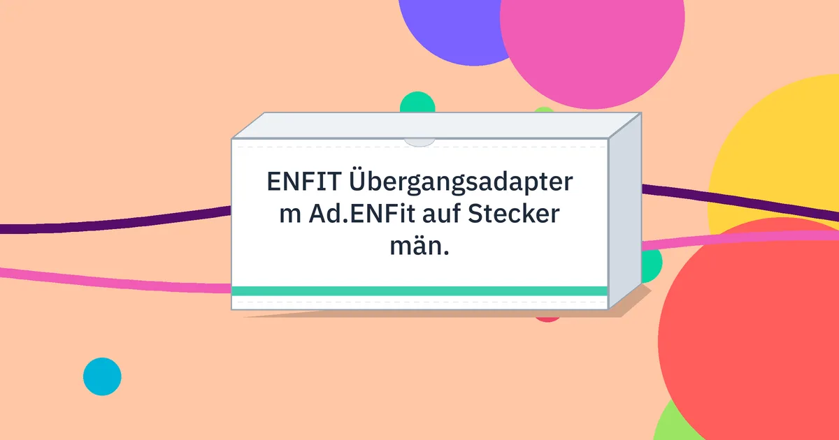Symbolbild: Packung mit der Aufschrift ENFIT Übergangsadapter m Ad.ENFit auf Stecker män. (PZN 14344944) – Verfügbarkeit und Bezug in Apotheken in Frankfurt am Main