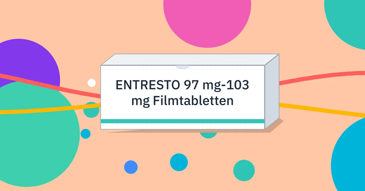 Symbolbild: Packung mit der Aufschrift ENTRESTO 97 mg-103 mg Filmtabletten (PZN 12747141) – Verfügbarkeit und Bezug in Apotheken in Frankfurt am Main