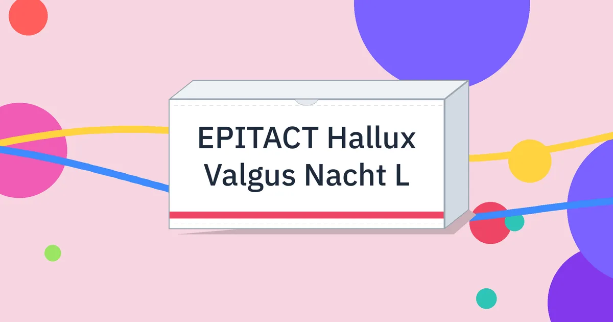 Symbolbild: Packung mit der Aufschrift EPITACT Hallux Valgus Nacht L (PZN 17315475) – Verfügbarkeit und Bezug in Apotheken in Frankfurt am Main