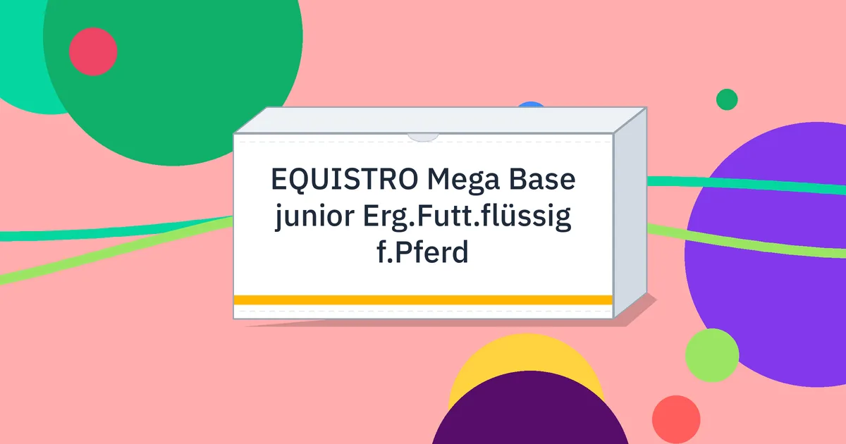 Symbolbild: Packung mit der Aufschrift EQUISTRO Mega Base junior Erg.Futt.flüssig f.Pferd (PZN 16361875) – Verfügbarkeit und Bezug in Apotheken in Frankfurt am Main