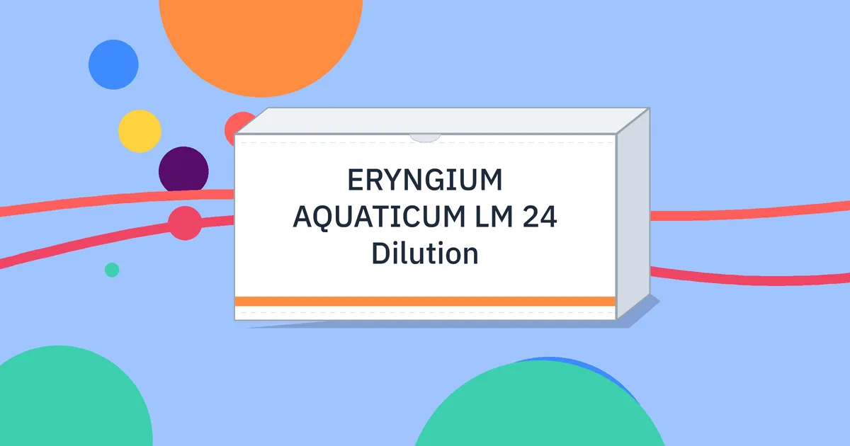 Symbolbild: Packung mit der Aufschrift ERYNGIUM AQUATICUM LM 24 Dilution (PZN 13478708) – Verfügbarkeit und Bezug in Apotheken in Frankfurt am Main