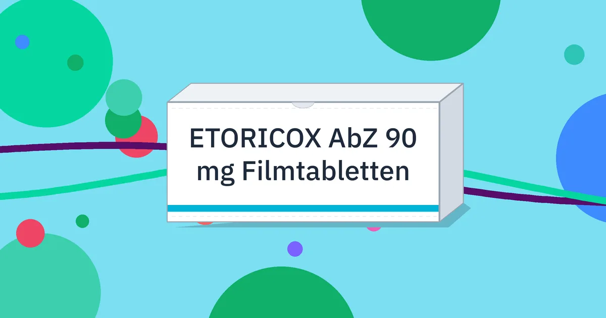 Symbolbild: Packung mit der Aufschrift ETORICOX AbZ 90 mg Filmtabletten (PZN 12380999) – Verfügbarkeit und Bezug in Apotheken in Frankfurt am Main