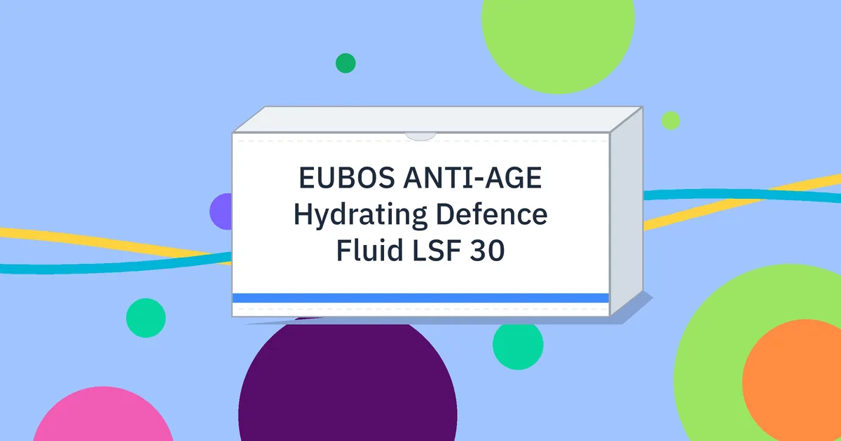 Symbolbild: Packung mit der Aufschrift EUBOS ANTI-AGE Hydrating Defence Fluid LSF 30 (PZN 18212607) – Verfügbarkeit und Bezug in Apotheken in Frankfurt am Main