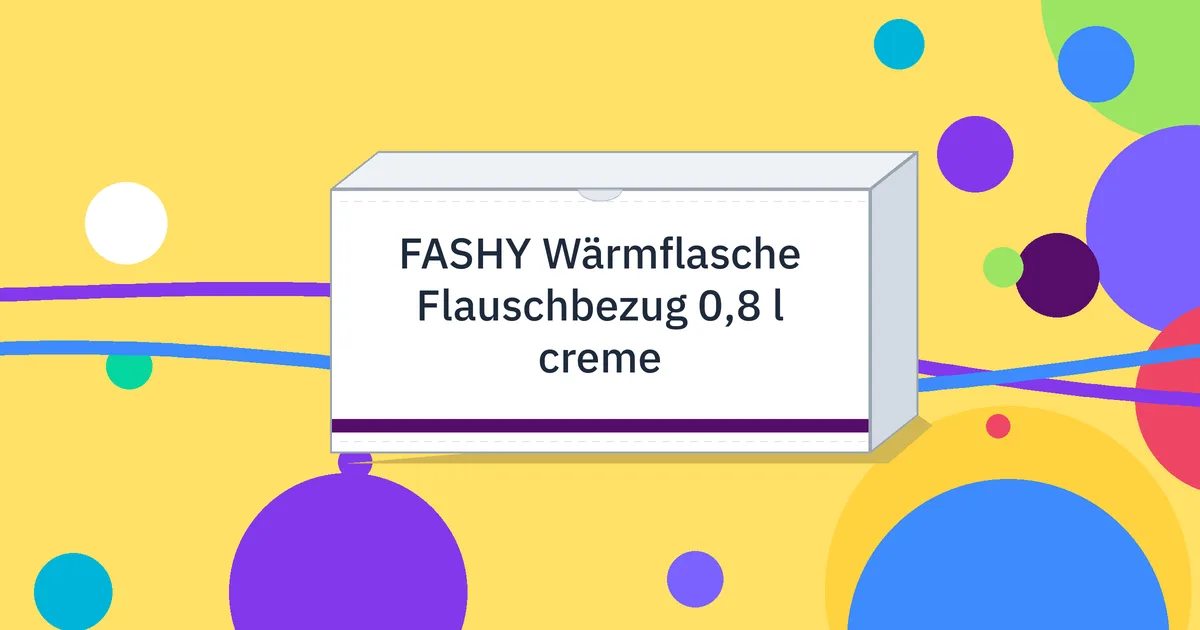 Symbolbild: Packung mit der Aufschrift FASHY Wärmflasche Flauschbezug 0,8 l creme (PZN 20351894) – Verfügbarkeit und Bezug in Apotheken in Frankfurt am Main