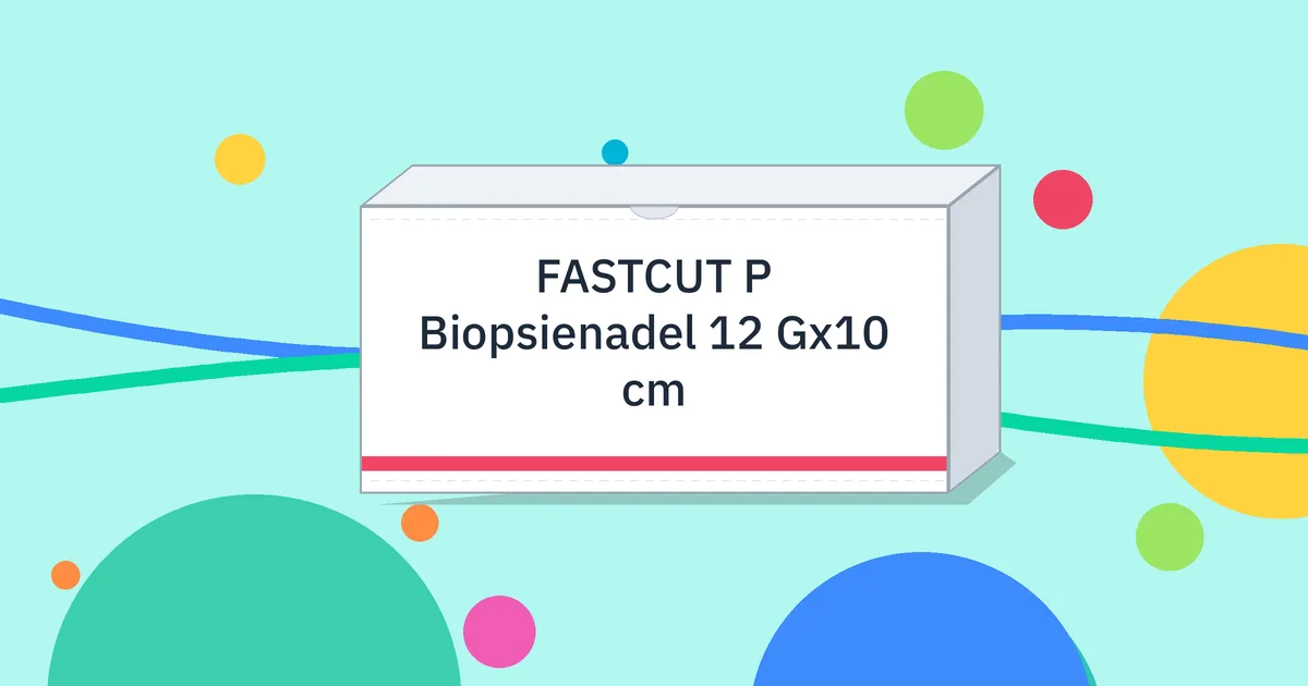 Symbolbild: Packung mit der Aufschrift FASTCUT P Biopsienadel 12 Gx10 cm (PZN 16922960) – Verfügbarkeit und Bezug in Apotheken in Frankfurt am Main