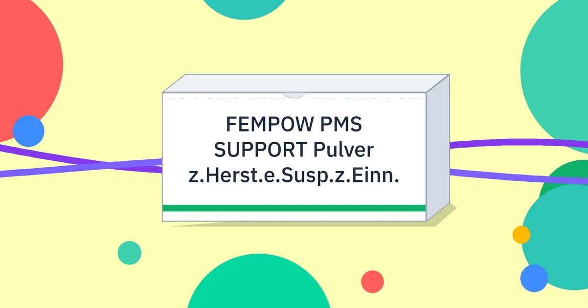 Symbolbild: Packung mit der Aufschrift FEMPOW PMS SUPPORT Pulver z.Herst.e.Susp.z.Einn. (PZN 18469447) – Verfügbarkeit und Bezug in Apotheken in Frankfurt am Main