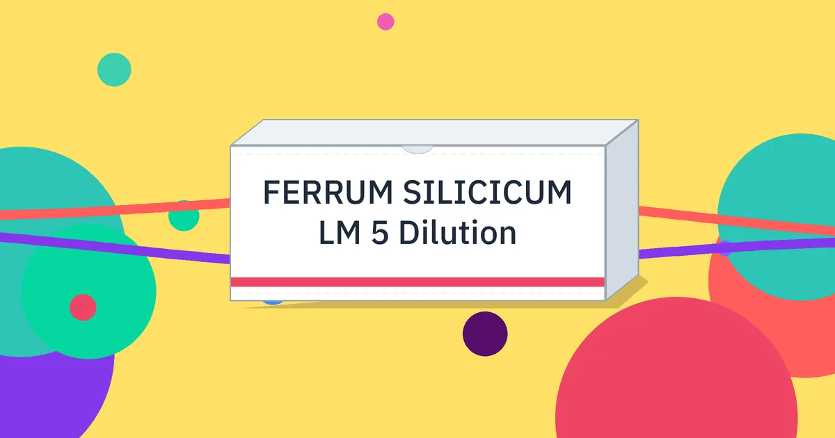 Symbolbild: Packung mit der Aufschrift FERRUM SILICICUM LM 5 Dilution (PZN 12852955) – Verfügbarkeit und Bezug in Apotheken in Frankfurt am Main